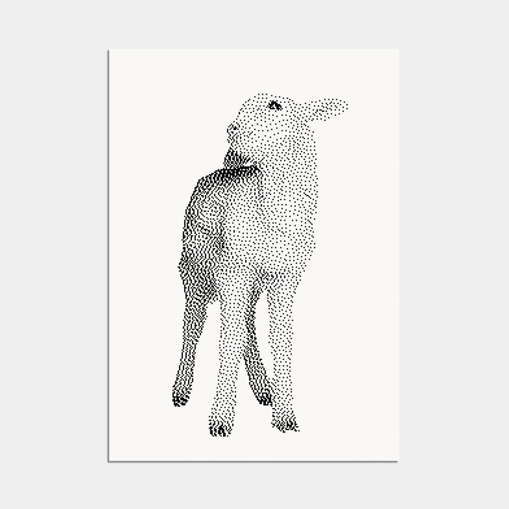 Pixel Lamb Poster white – Printoyou
