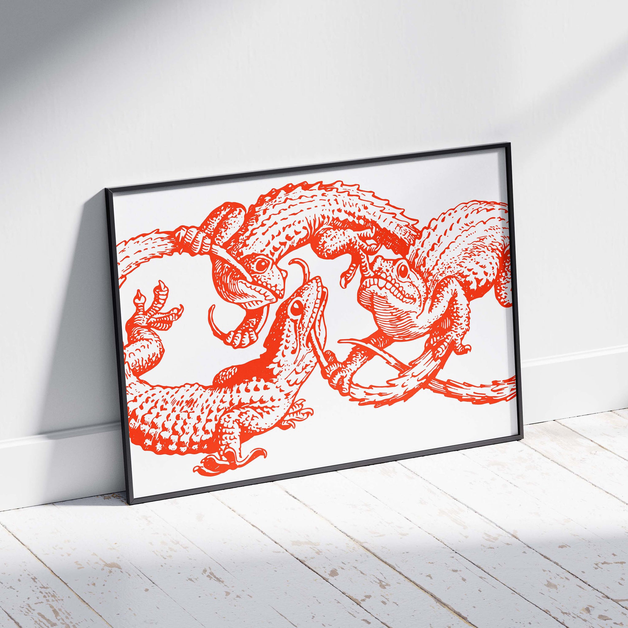 Gecko Ouroboros Poster red – Printoyou
