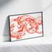 Gecko Ouroboros Poster red – Printoyou