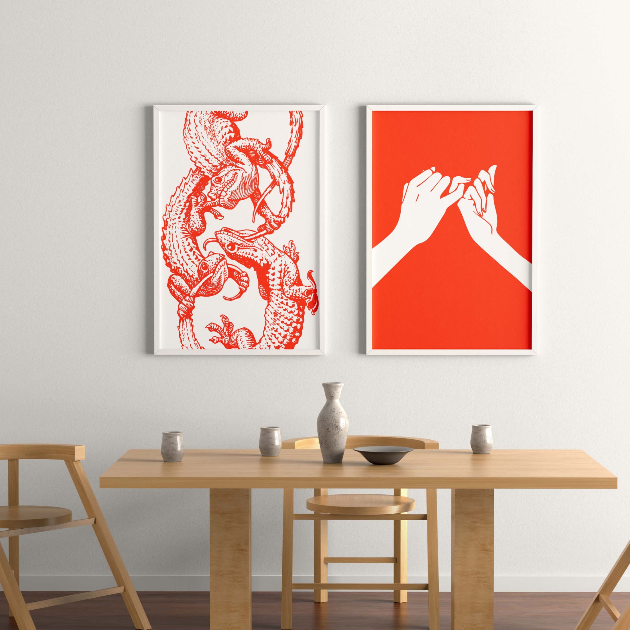 Gecko Ouroboros Poster red – Printoyou